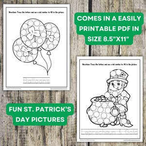 St. Patrick's Day Printable Dot Marker Worksheets for Kids, Saint ...