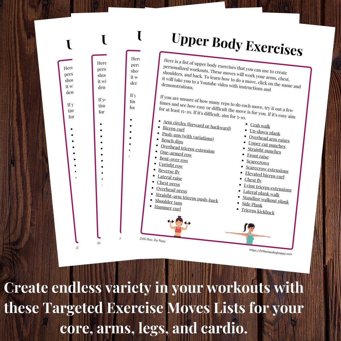 Fitness Planner Bundle Printable Workout Schedule at Home Beginner ...