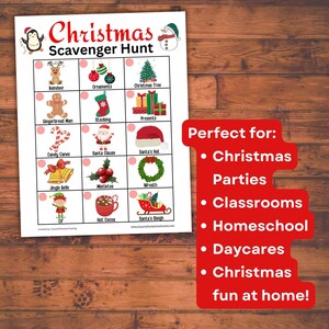 Christmas Scavenger Hunt for Kids, Christmas Activity, Christmas ...