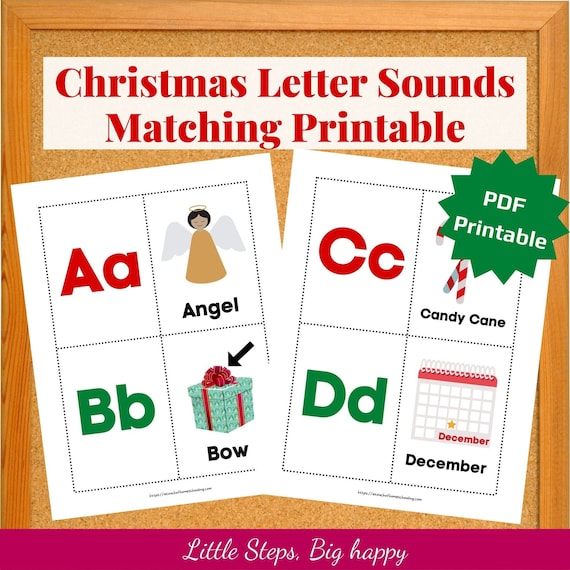 Christmas Letter Sounds Matching Printable Preschool | Etsy