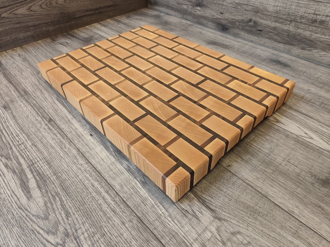 End Grain Ash & Black Walnut Brickwork Pattern Chopping Board Beautiful ...
