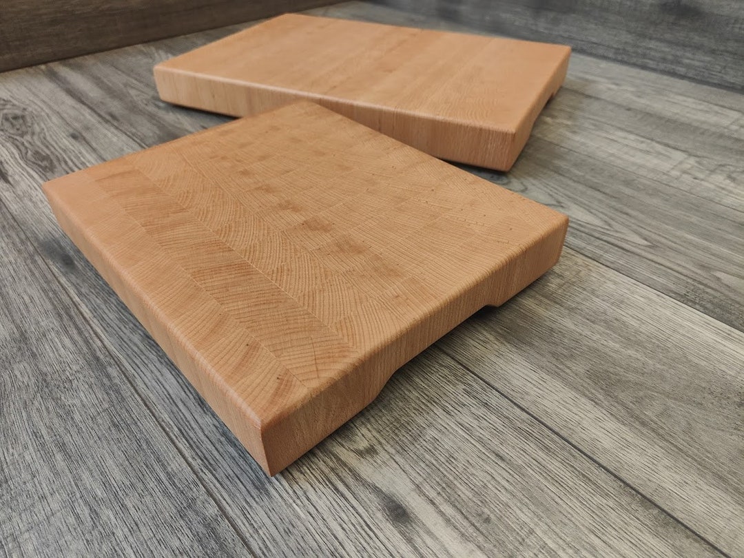 Butcher Block Beech End Grain Chopping Board & Prep Board Set Stunning ...