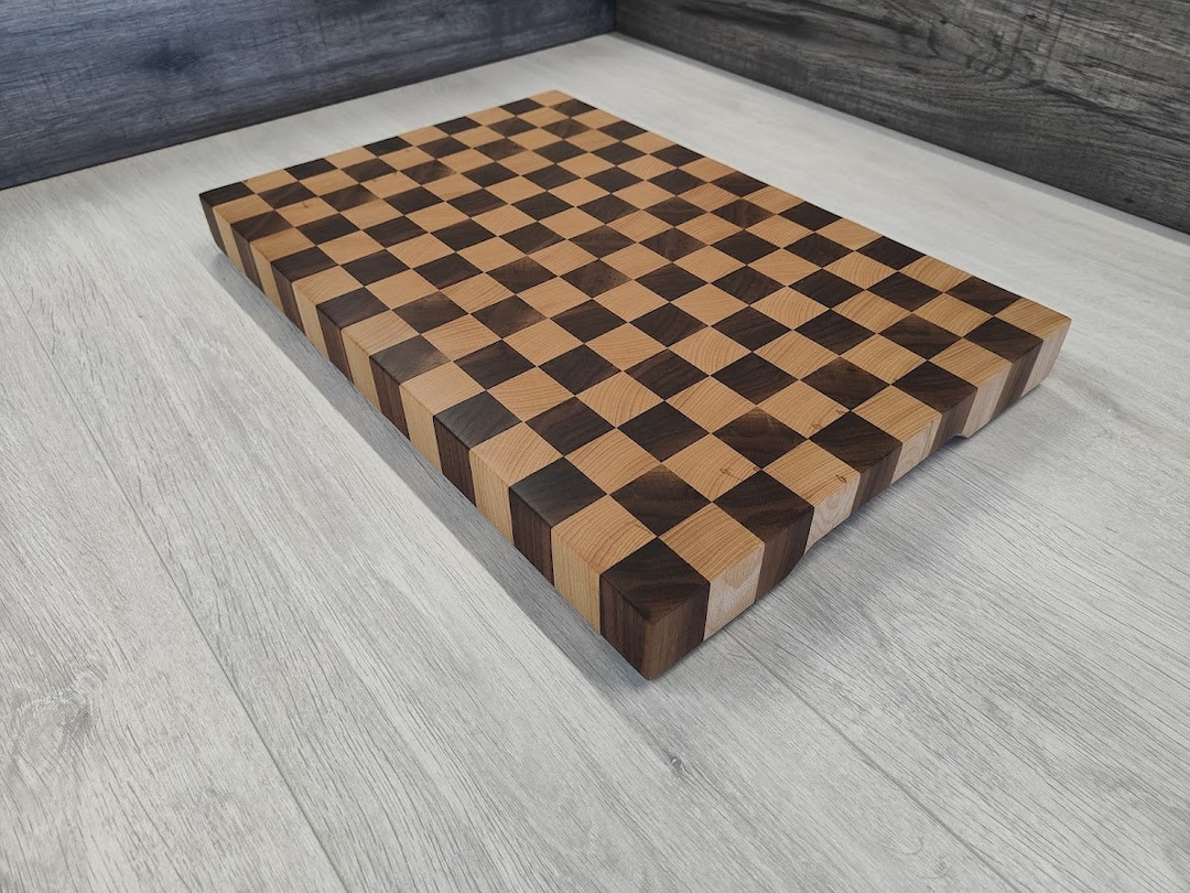 Walnut & Cherry End Grain Chequer Design Chopping Board - Etsy