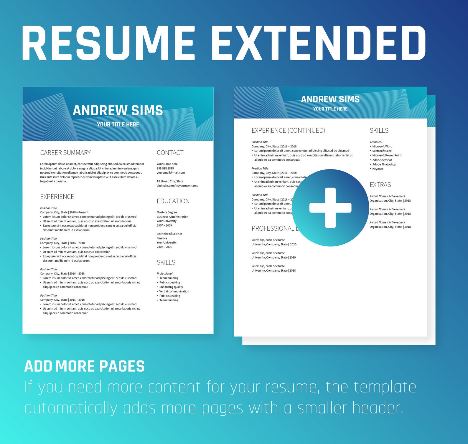 Futuristic And Modern Resume Template For Word And Open Office Cv - Riset
