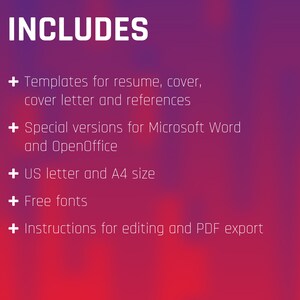 Futuristic and Modern Resume Template for Word and Open Office - Etsy.de