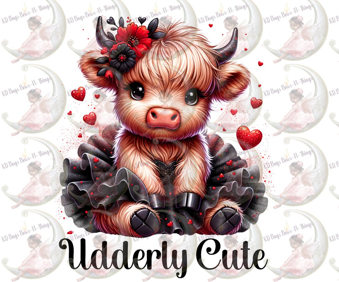 Gothic Cow Seamless Clipart: Floral Highland Cow (digital Download) - Etsy