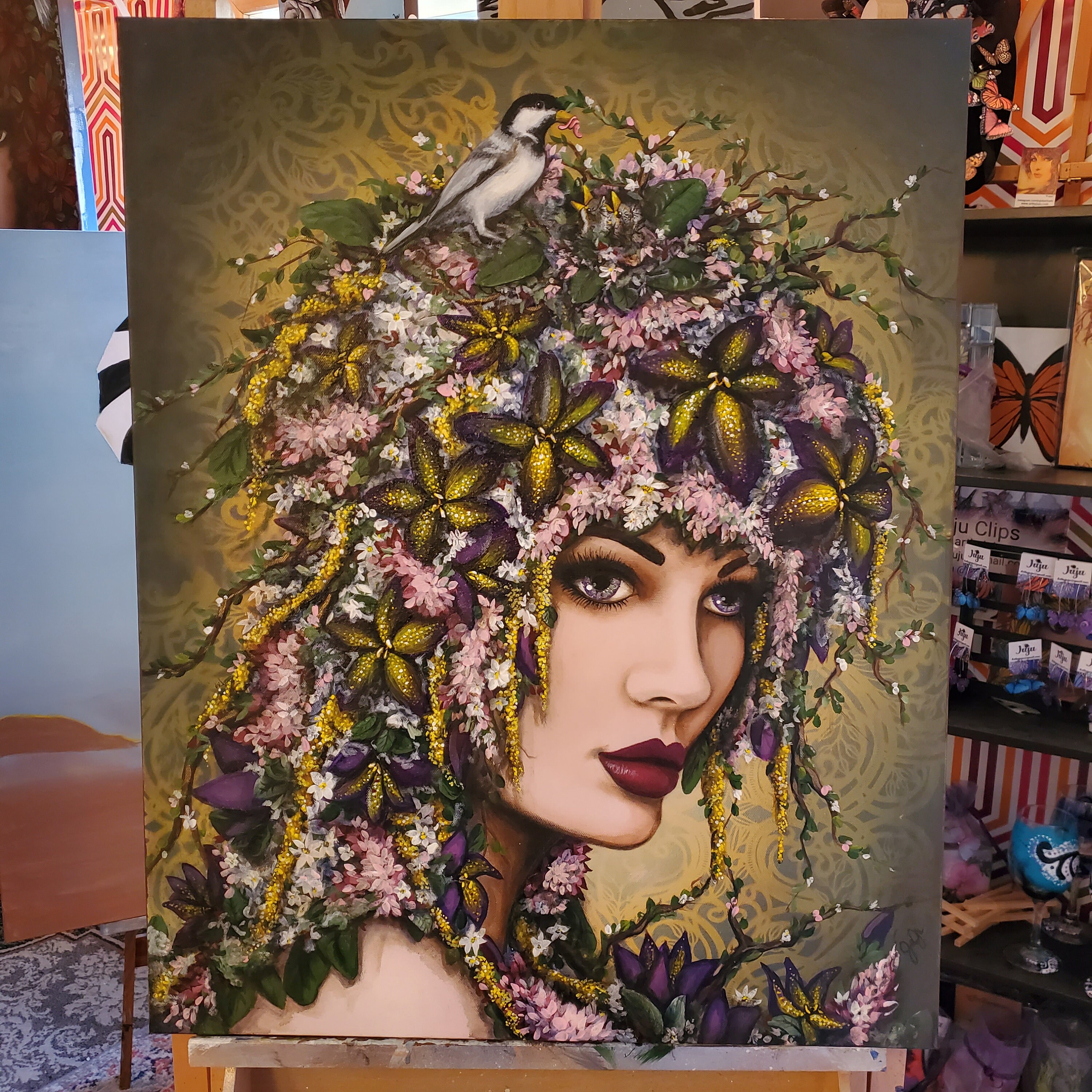 Stargazer and the Worm by Juju Bartush Original Art 24x30 - Etsy Canada