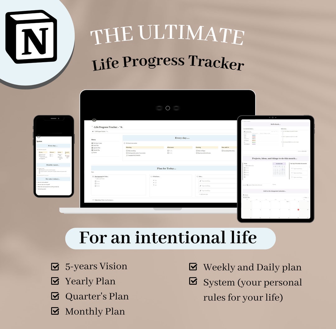 2025 Life Planner and Progress Tracker Notion Template for Students ...