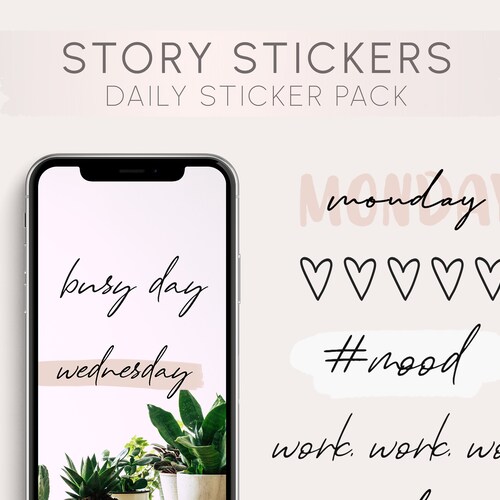 Story Sticker English Instagram Story Sticker Daily Story - Etsy