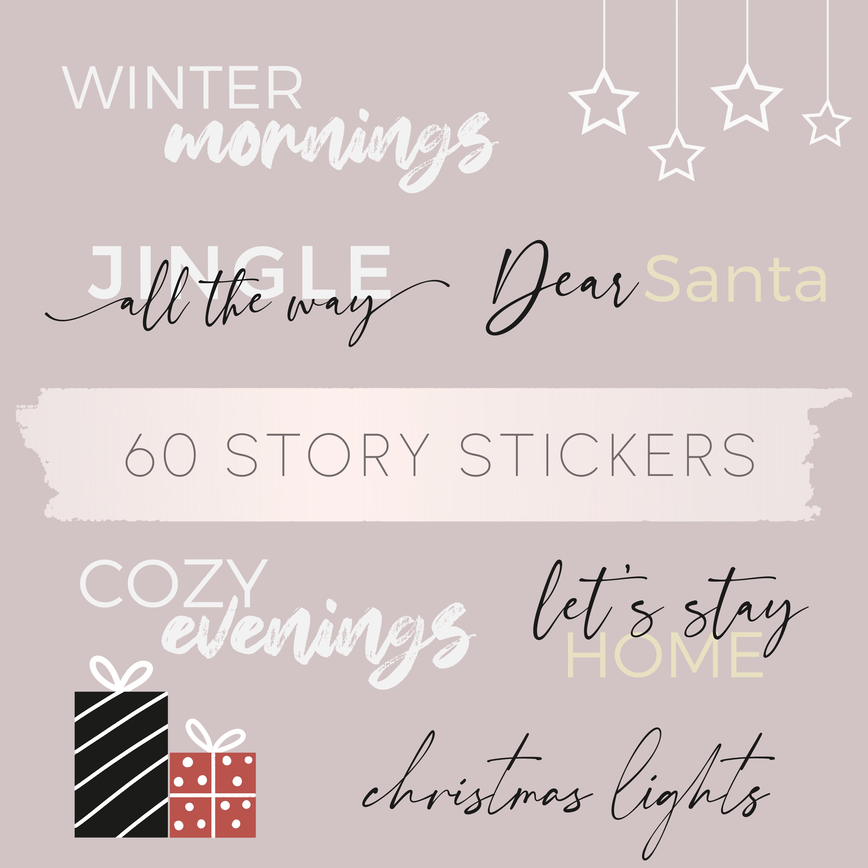 Story Sticker Christmas Pack I, Instagram Story Sticker, Christmas ...