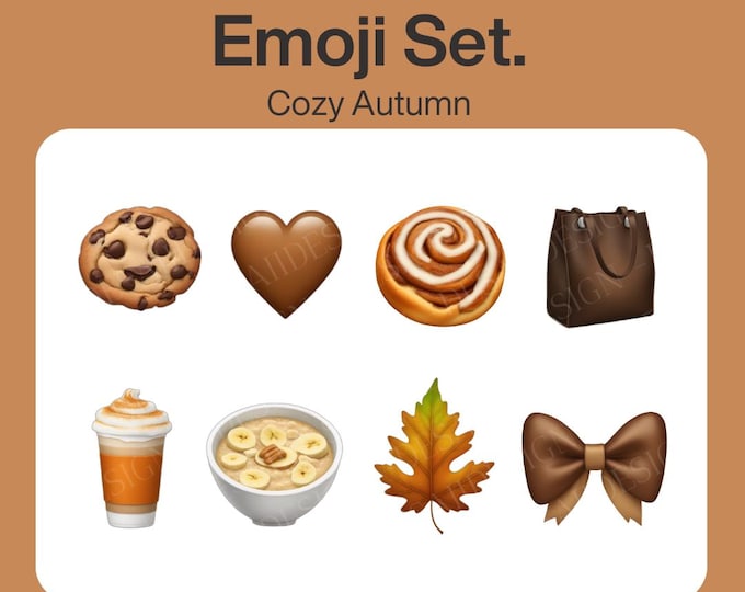Emojis, Digital Sticker Cozy Autumn Emojis for Ios 18, 40 Autumn Themed ...