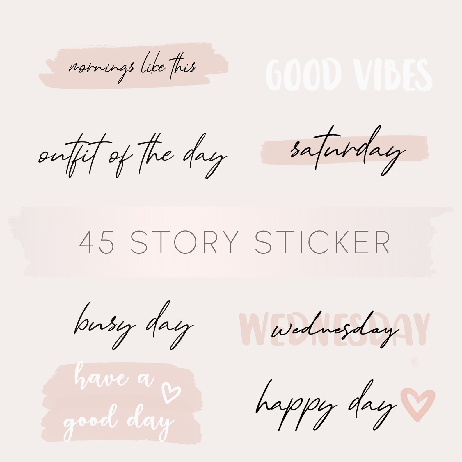 Story Sticker English, Instagram Story Sticker, Daily Story Sticker, 45 ...