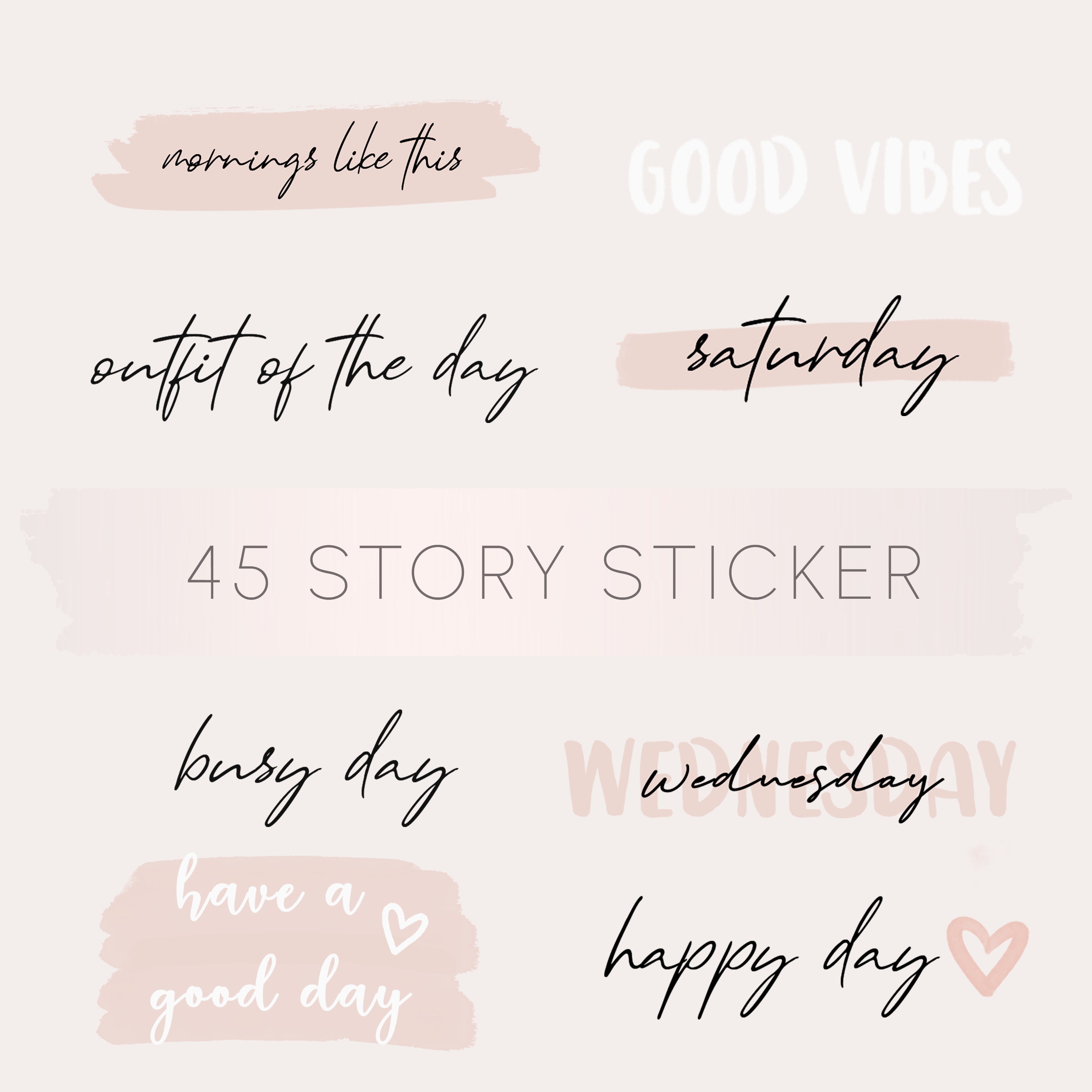Story Sticker English, Instagram Story Sticker, Daily Story Sticker, 45 ...