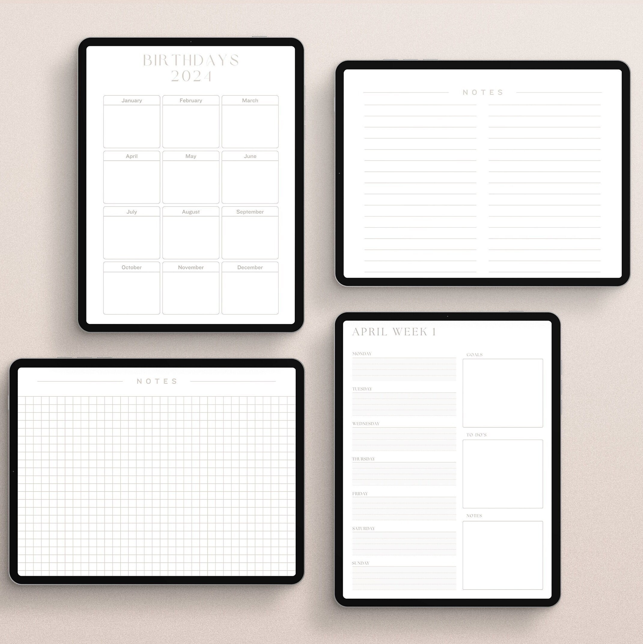 Digital Planner 2024, Digital Calendar 85 Pages - Etsy