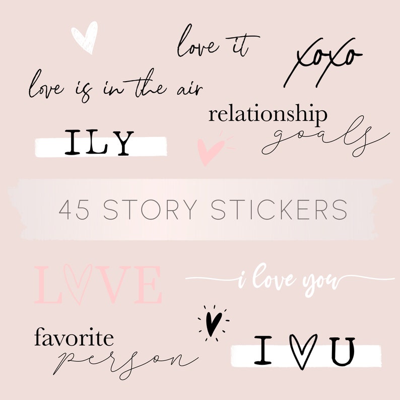 Love Story Stickers, Instagram Story Graphics (digital Download) - Etsy