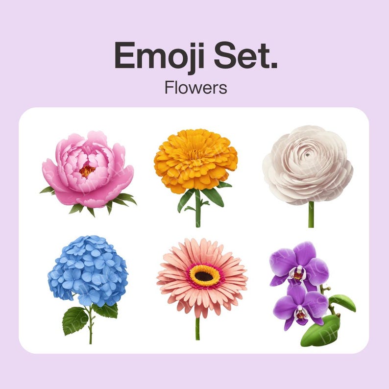 Ios 18 Emojis, Flower Emojis for Ios 18, 25 Flower Themed Emoji Sticker ...