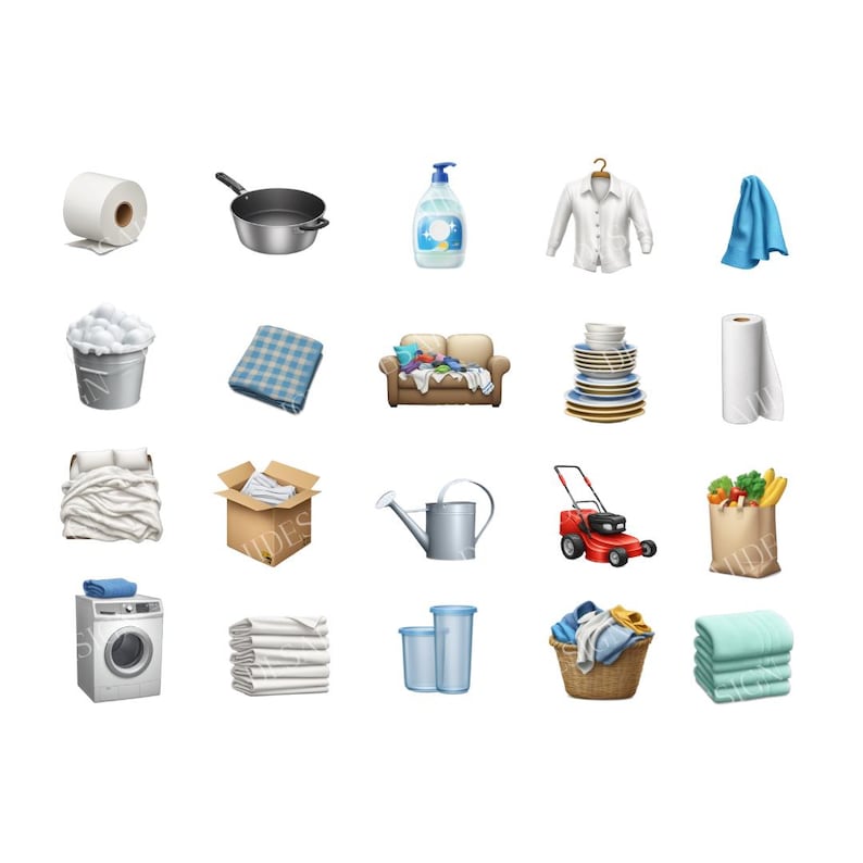 Ios 18 Emojis, House Chores Emojis for Ios 18, 40 Chores Themed Emoji ...