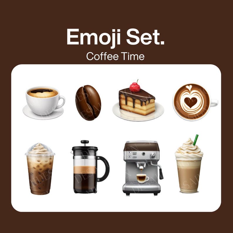 Emoji Sticker Coffee Time Emojis for Ios 18, 20 Coffee Themed Emoji ...