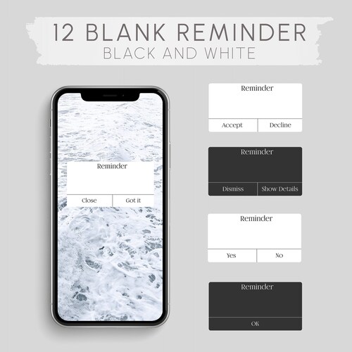 5 Blank Iphone Reminder PNG Stickers Instagram Story - Etsy