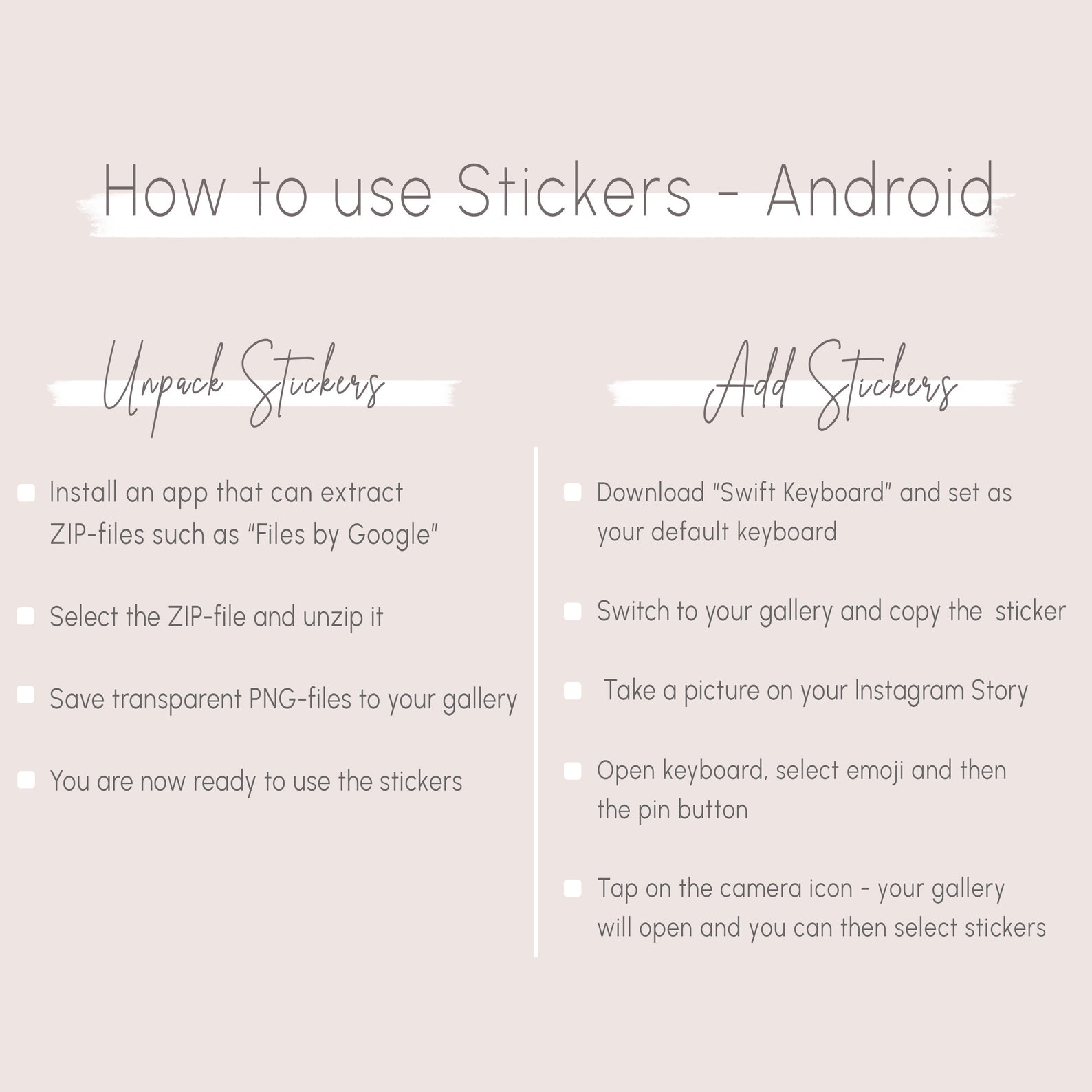 Story Sticker, Instagram Story Sticker, Lettering 45 Black, 45 White ...