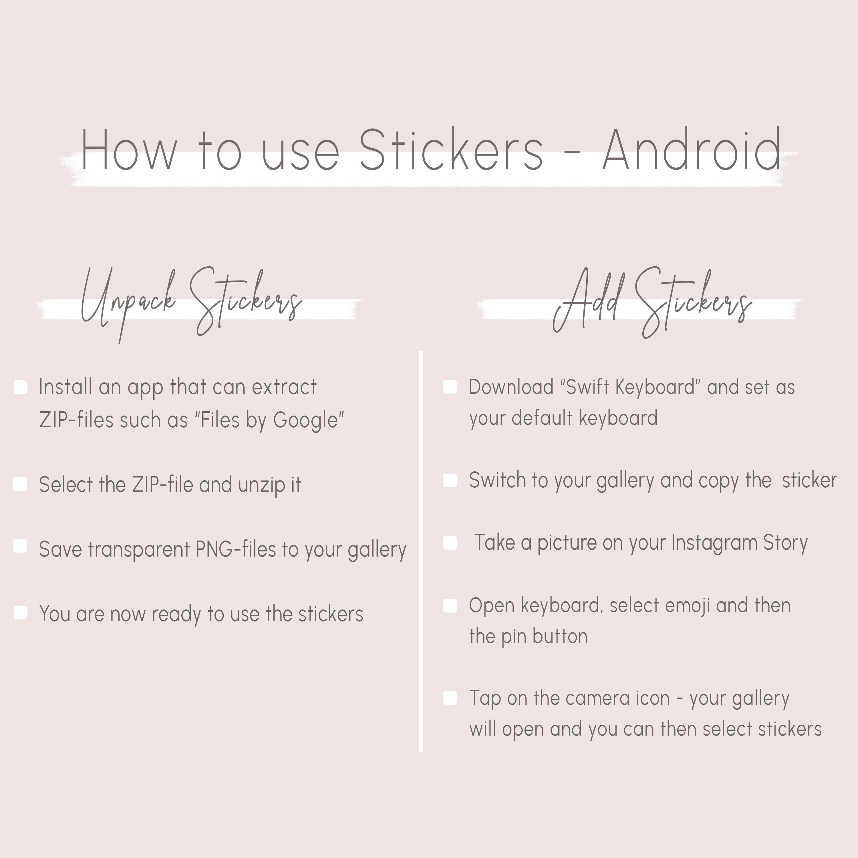 Story Sticker, Instagram Story Sticker, Lettering 45 Black, 45 White ...