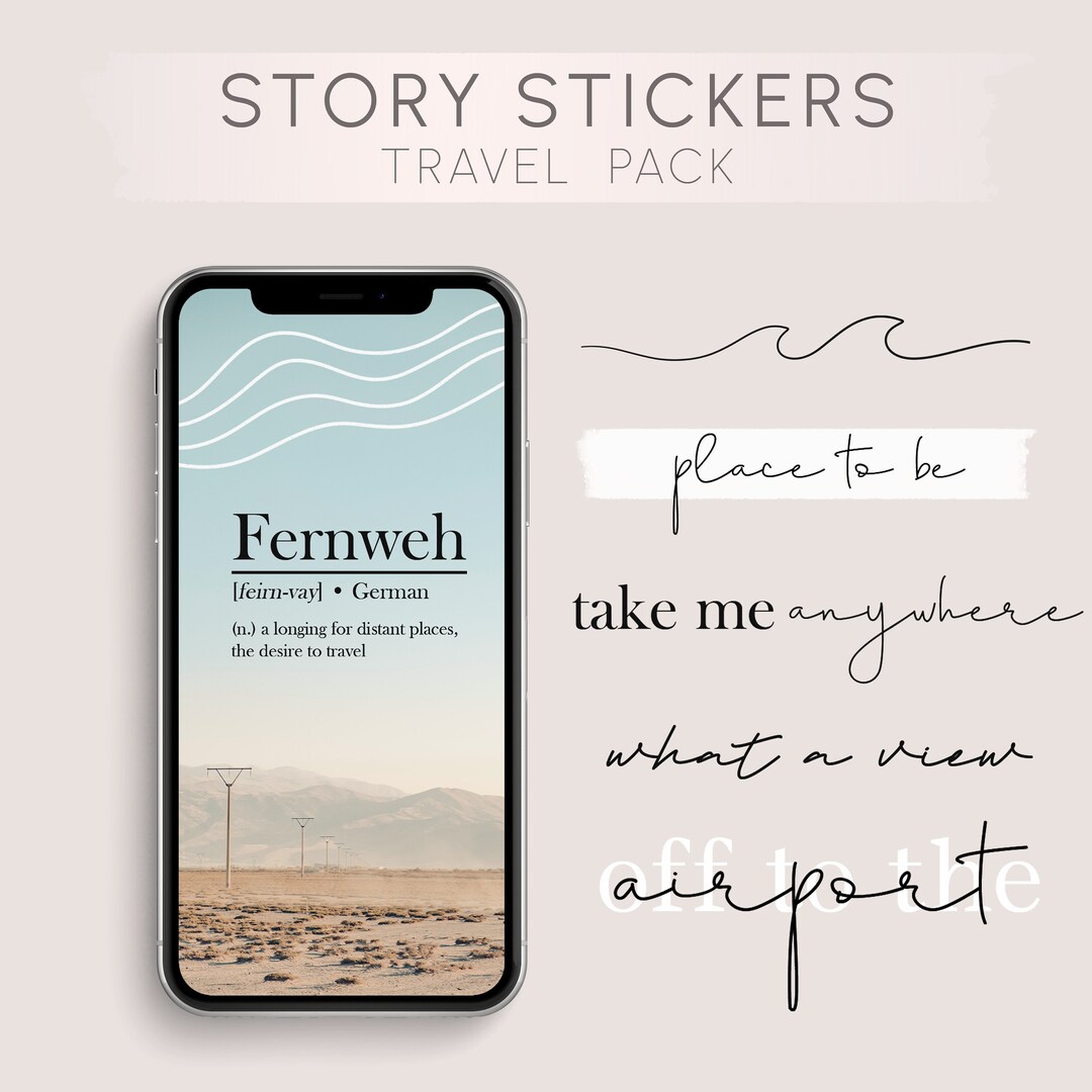 Story Sticker, English 55 Instagram Story Sticker Travel, Daily Story ...