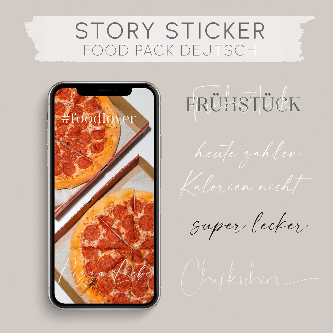Story Sticker Deutsch Food, 68 Story Sticker Paquete de comida Deutsch ...