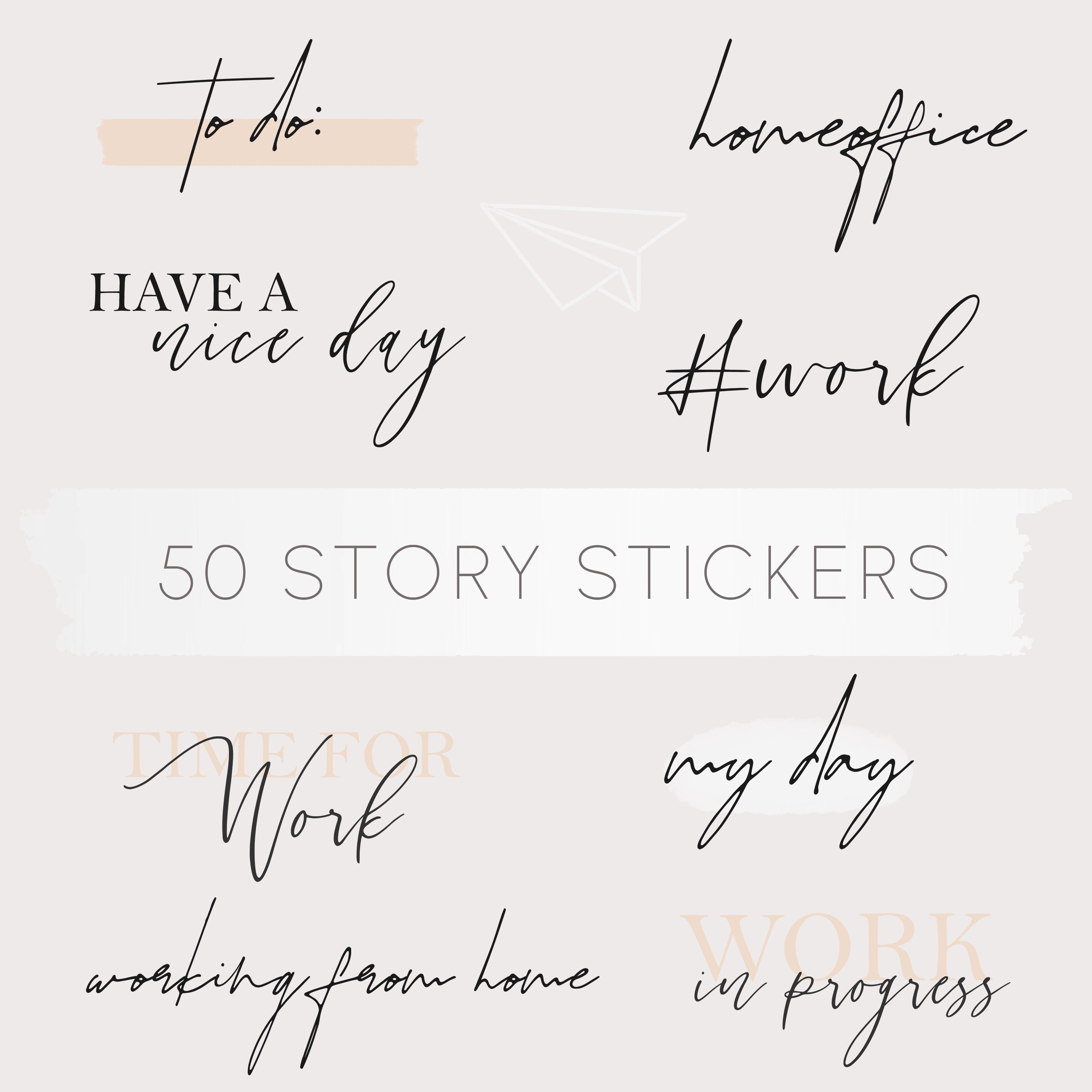 Story Sticker Work, Instagram Story Sticker, Work Pack Sticker, 50 ...