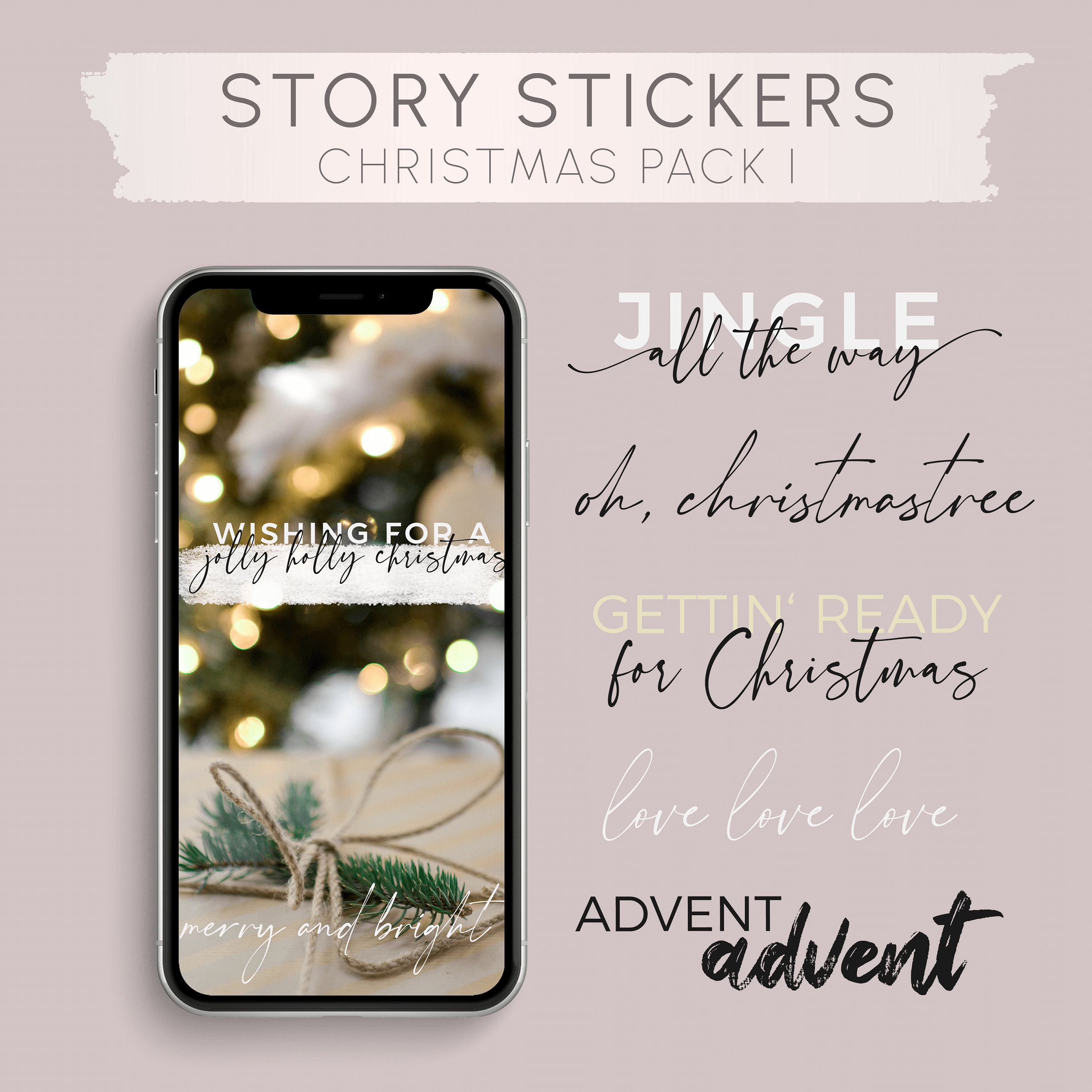 Story Sticker Christmas Pack I, Instagram Story Sticker, Christmas ...