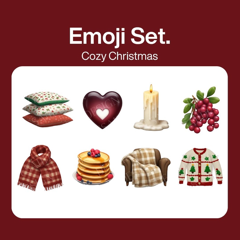 Emoji Sticker, Cozy Christmas Emojis for Ios 18, 60 Cozy Winter Themed ...