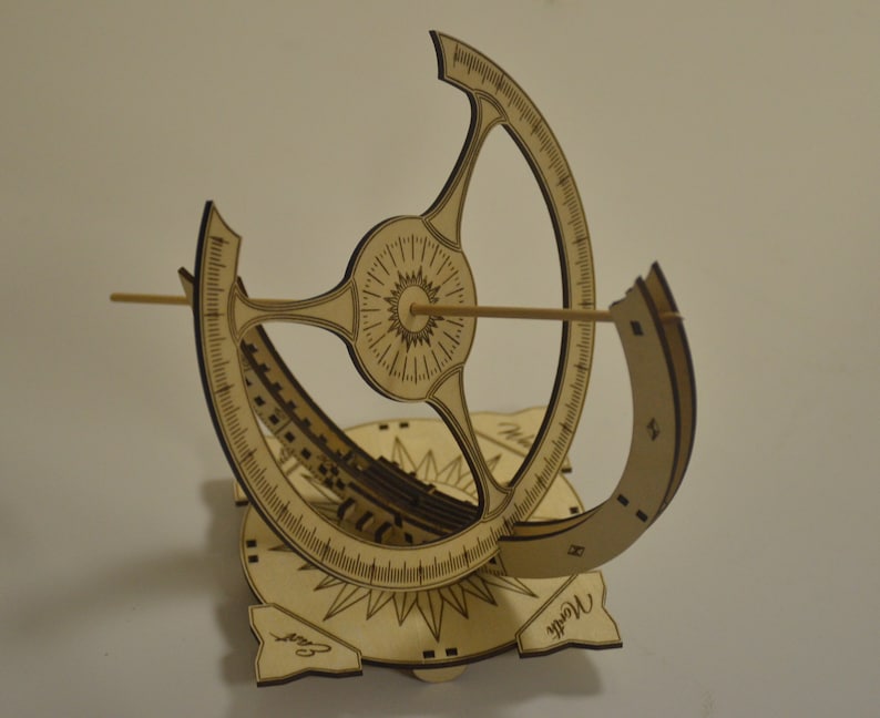 Equatorial Sundial | Digital Files for Laser Cutting | Solar Clock ...