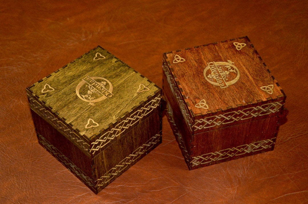 Tesseract Box | Personalized | Integrated Hinge | Wood | Monogram ...