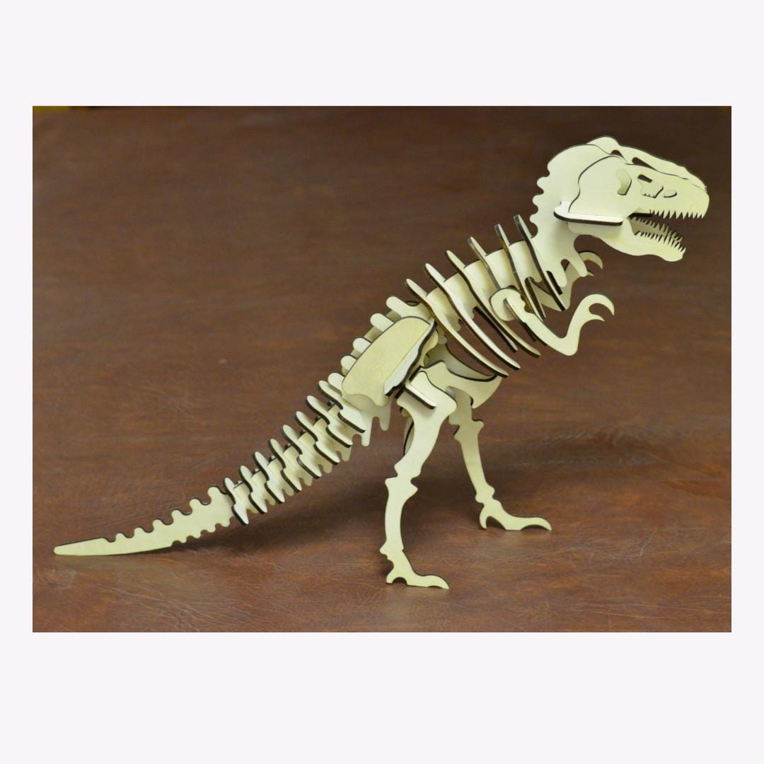 T-rex 3D Puzzle Glueless 3D Dynosaur Puzzle Digital Files for Laser ...