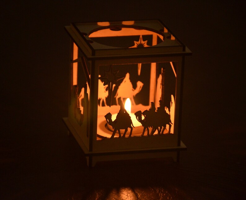 Nativity Candle Holder Glueless Digital Files for Laser Cutting ...