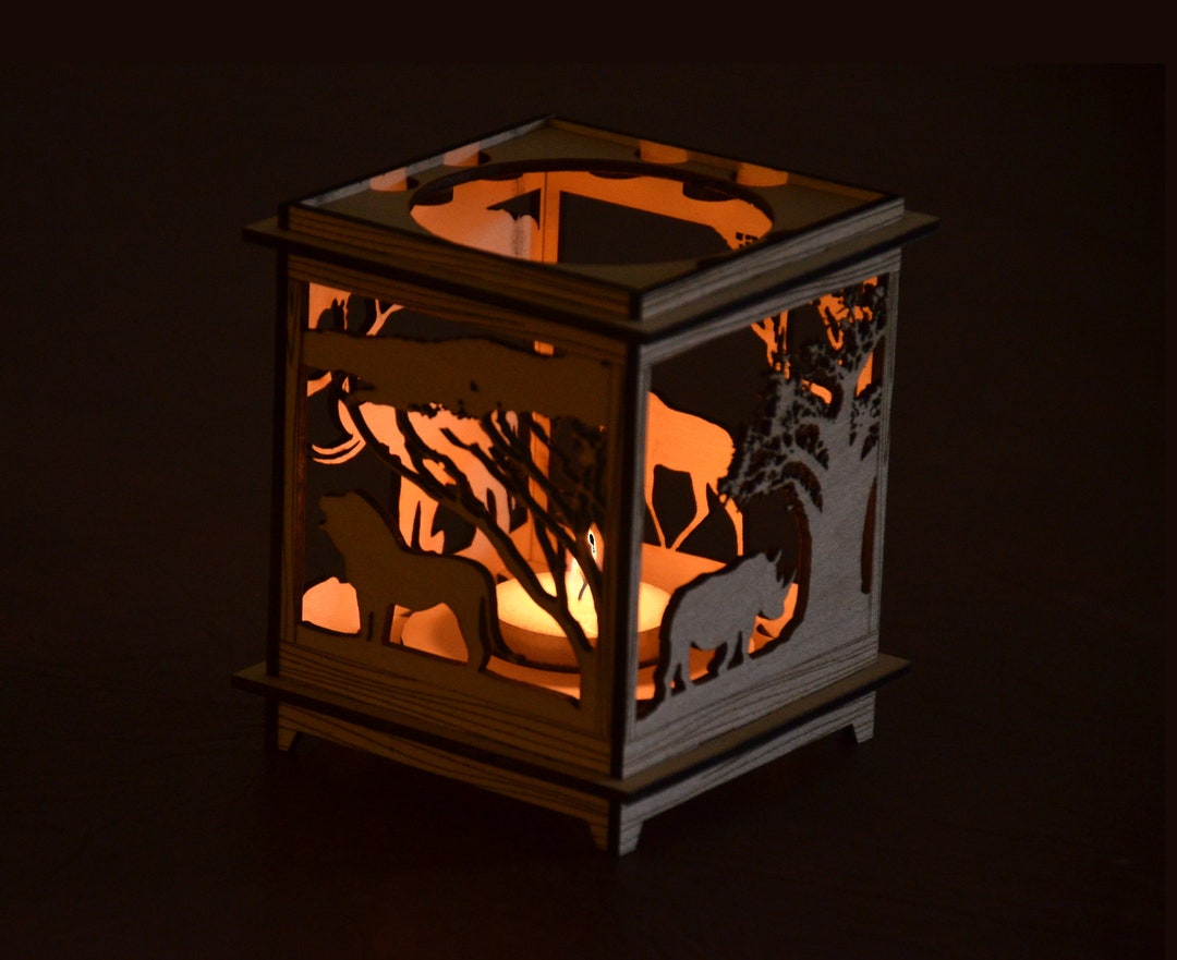 African Safari Candle Holder | Glueless | African Animals | Digital ...