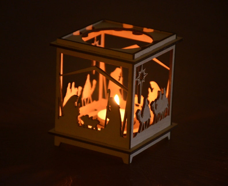 Nativity Candle Holder Glueless Digital Files for Laser Cutting ...