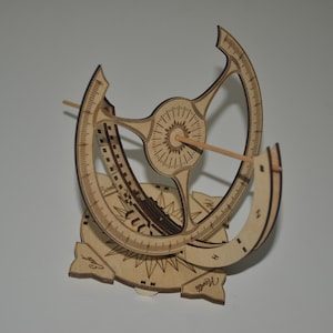 Equatorial Sundial | Digital Files for Laser Cutting | Solar Clock ...