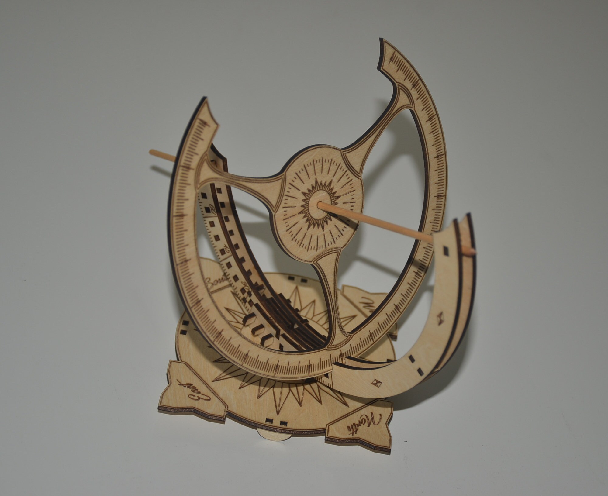 Equatorial Sundial | Digital Files for Laser Cutting | Solar Clock ...