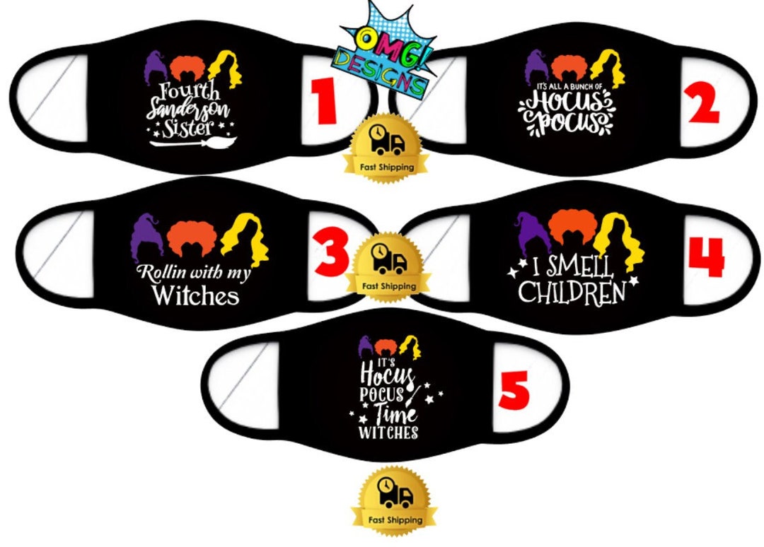 Hocus Pocus, Fourth Sanderson Sister Mask, Face Mask Washable Adult ...