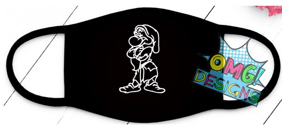 Grumpy Face Mask Dwarfs Grumpy Face Mask Cotton Face Mask | Etsy