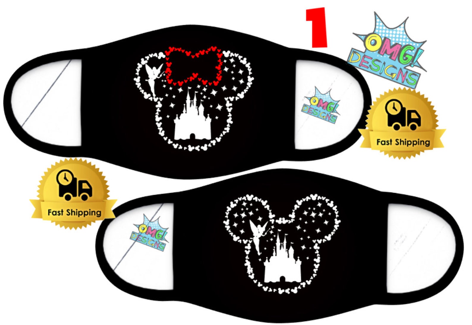 Disney Castle Face Mask, Disney Face Mask, Disney Christmas Face Mask ...
