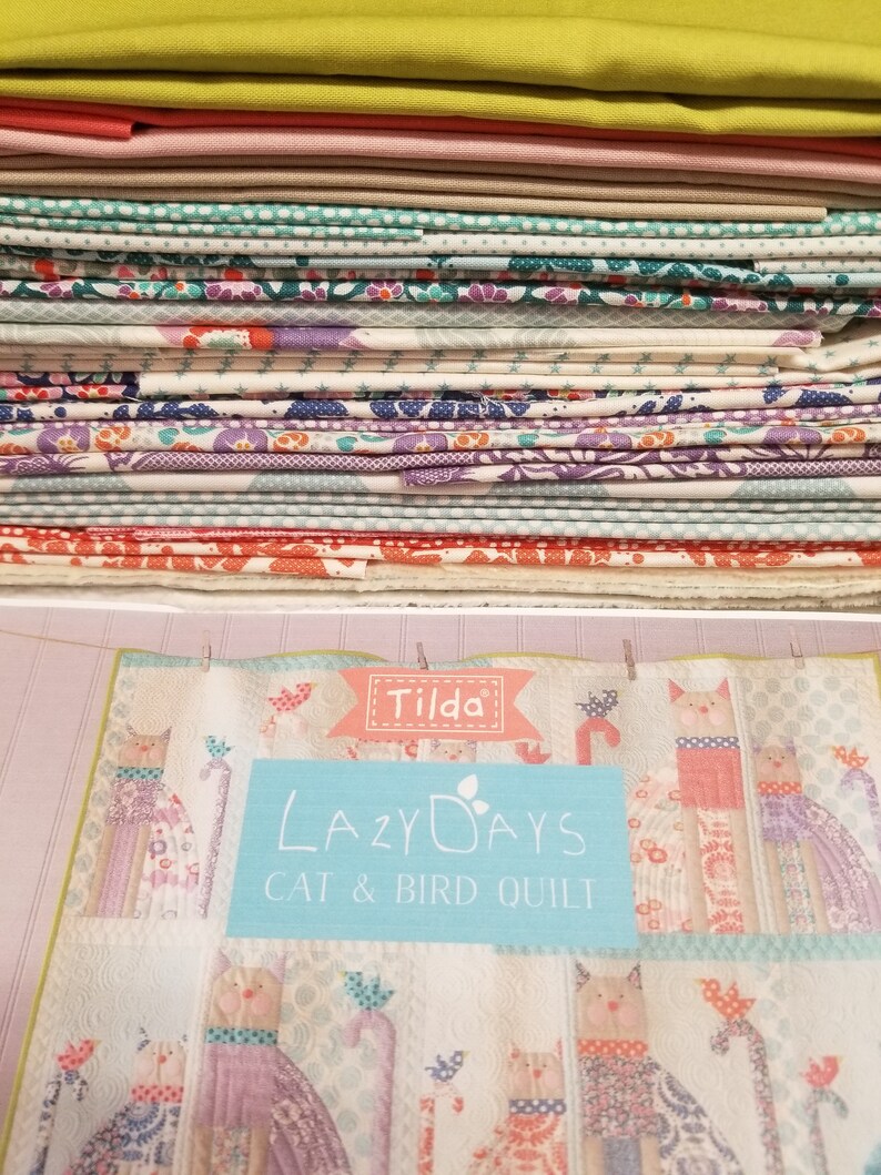 Tilda Quilt Kit Lazy Days Cat and Bird - Etsy