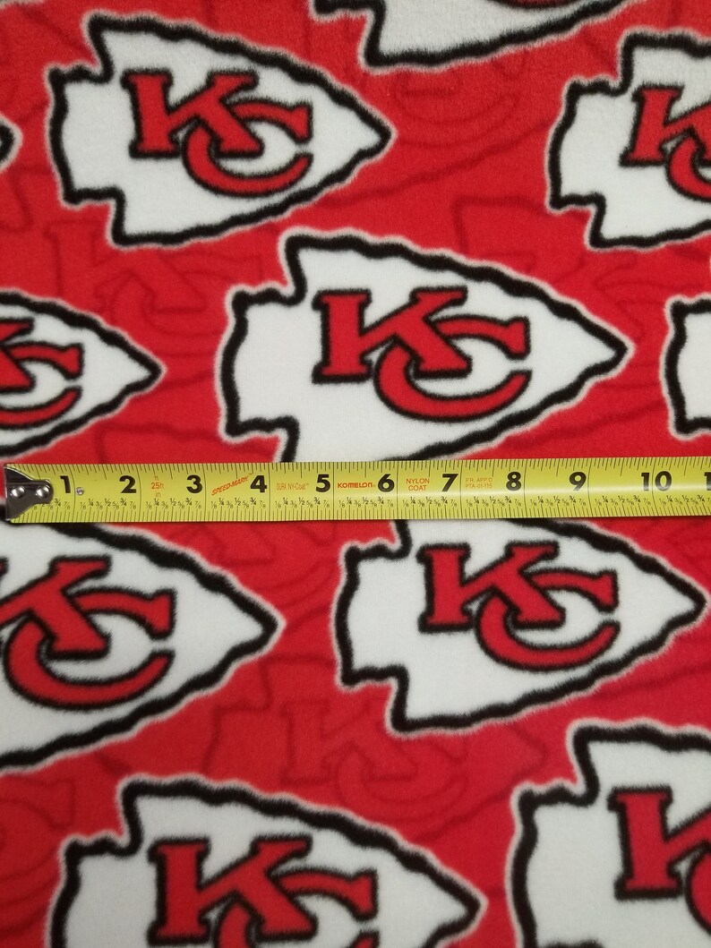 NFL Kansas City Chiefs Fleece Fabric by the 1/2 Yard - Etsy