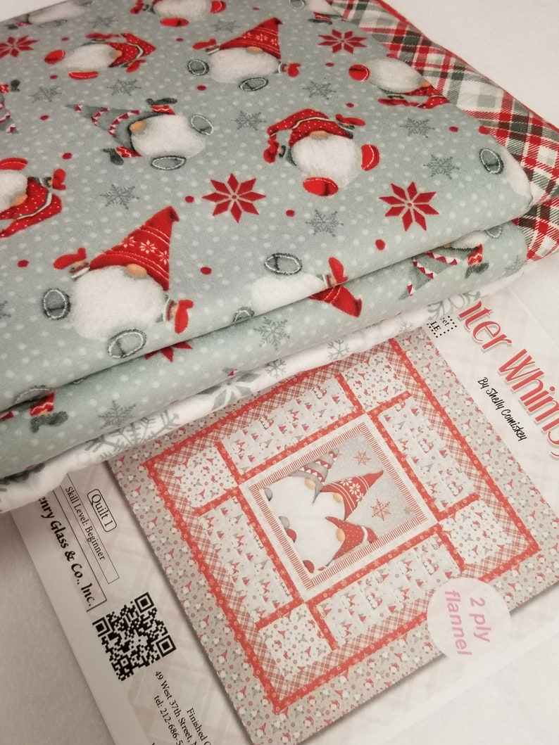 Winter Whimsy Gnomes Flannel Quilt Kit - Etsy