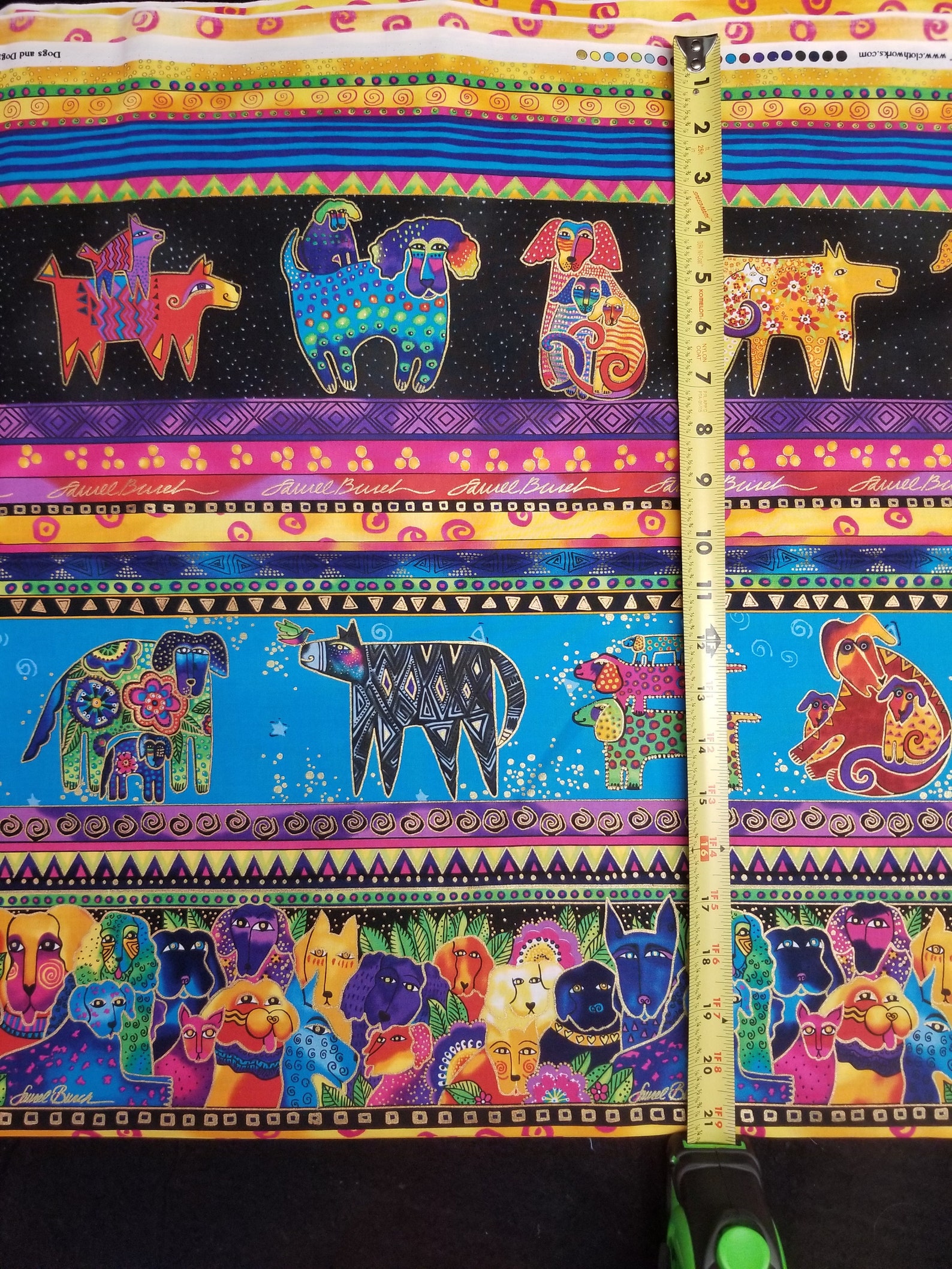 Laurel Burch Border Stripe Dogs and Doggies - Etsy