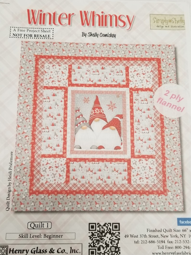 Winter Whimsy Gnomes Flannel Quilt Kit - Etsy