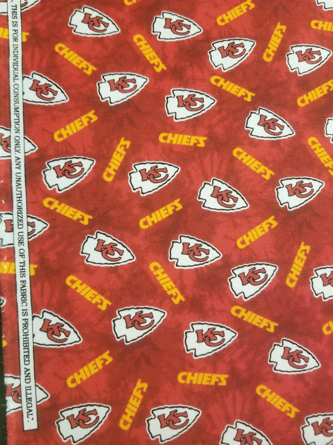 NFL Kansas City Chiefs Canvas Fabric - Etsy