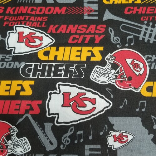 NFL KANSAS CITY Chiefs Mini Print Football 100% Cotton Fabric - Etsy