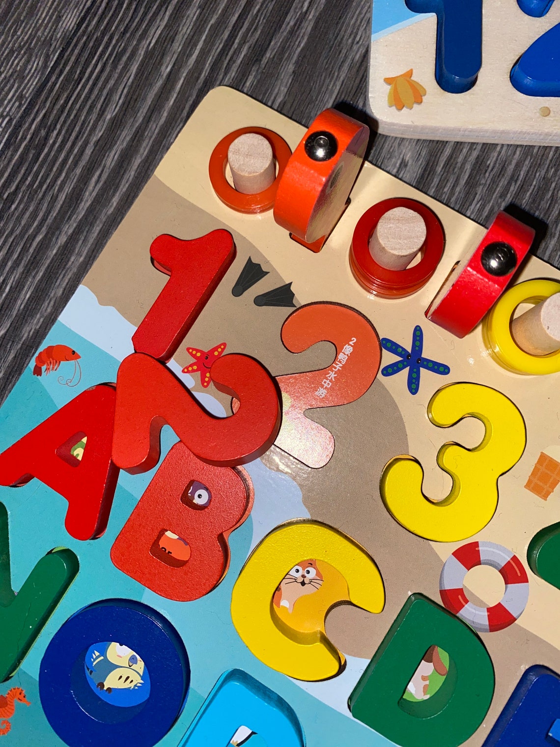 Montessori Math Game Wooden Puzzle Baby Toddler Gift Birthday | Etsy