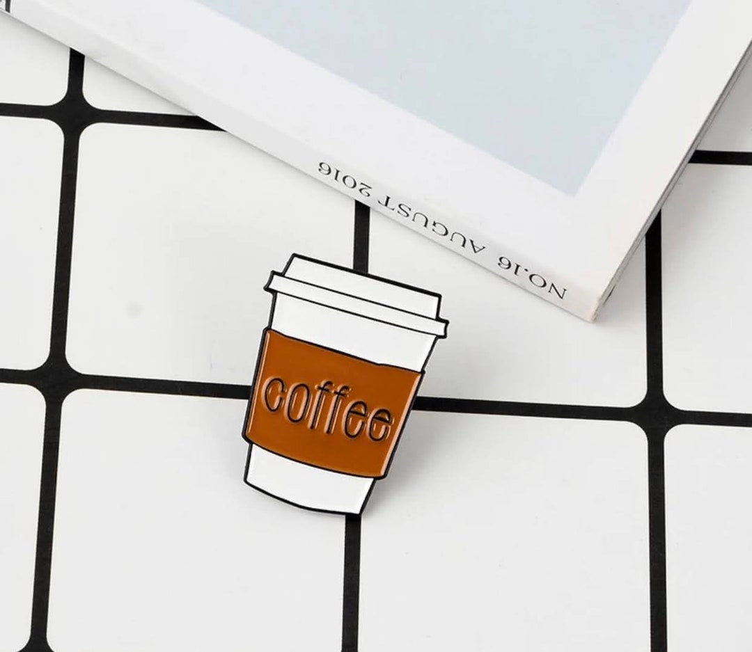 Coffee Lover Pin Cute Coffee Cup Pin Cartoon Cute Pin Enamel Pin - Etsy